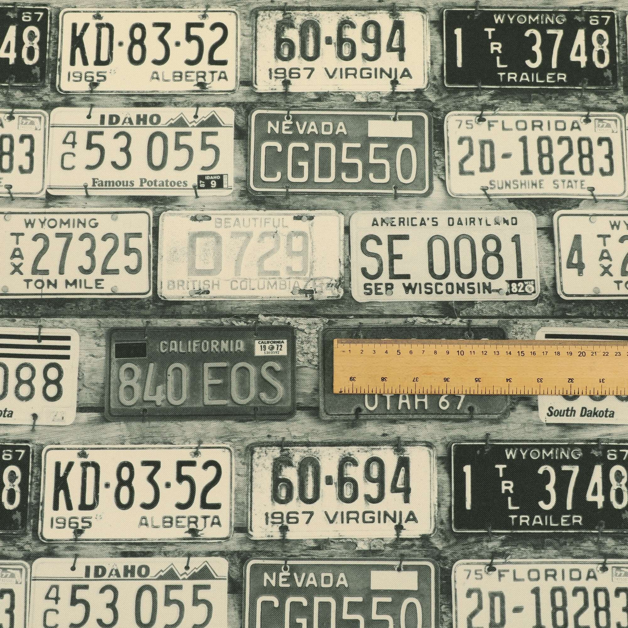 USA Car License Number Plate Retro Pattern Lightweight Grey - Etsy UK