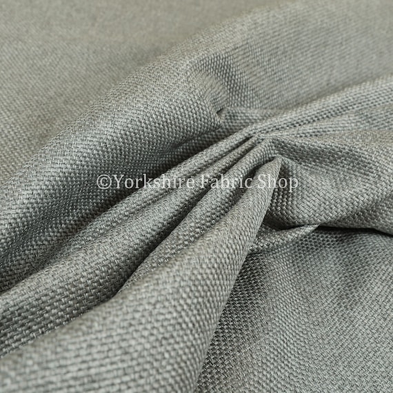 New Modern Textured Plain Basket Weave Grey Silver Upholstery | Etsy