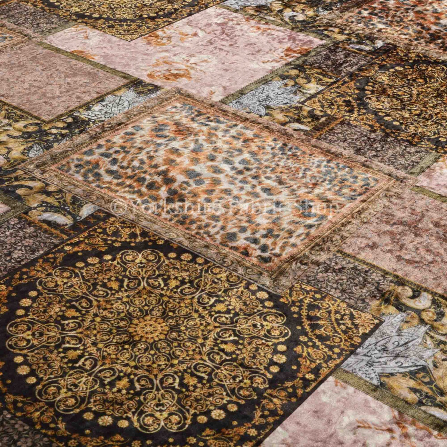 British Designer Patchwork Pattern Golden Brown Colour Luxury | Etsy