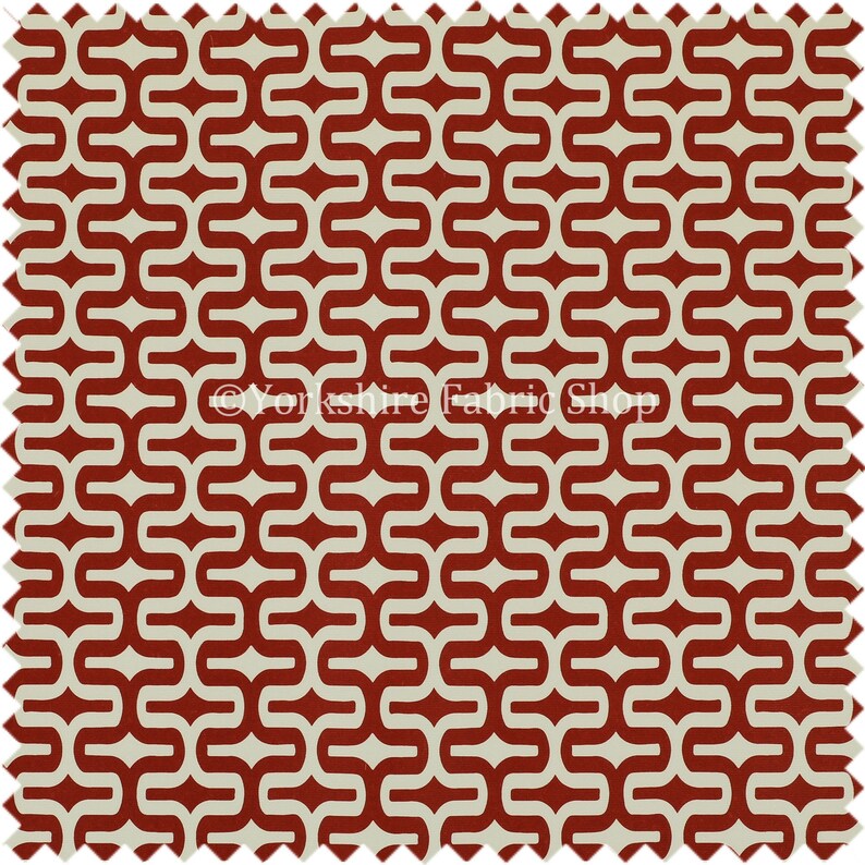 Repeated Medallion Geometric Pattern Red Velour Faux Velvet | Etsy