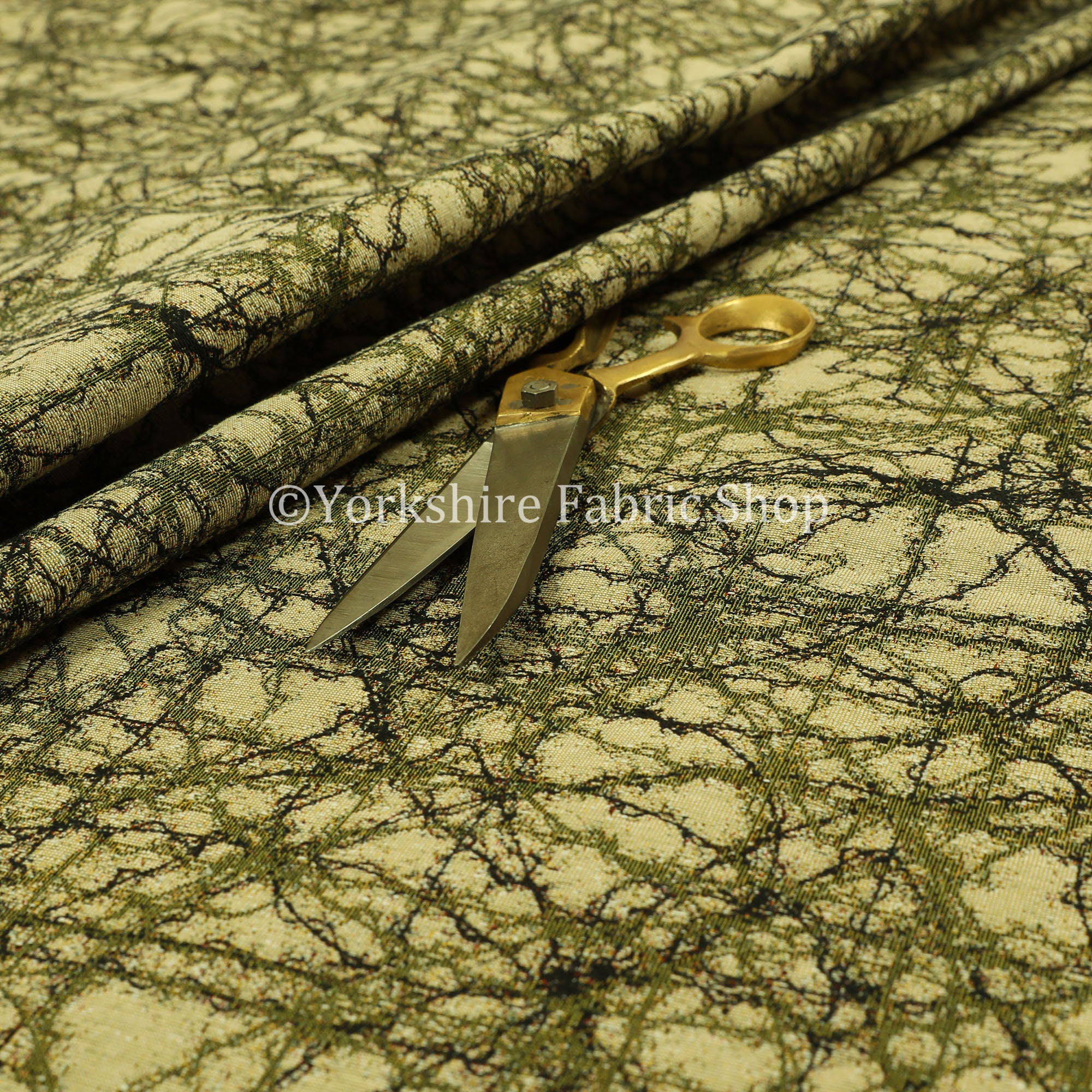 Jacquard Tapestry Barbed Wire Pattern Green Beige Chenille New - Etsy