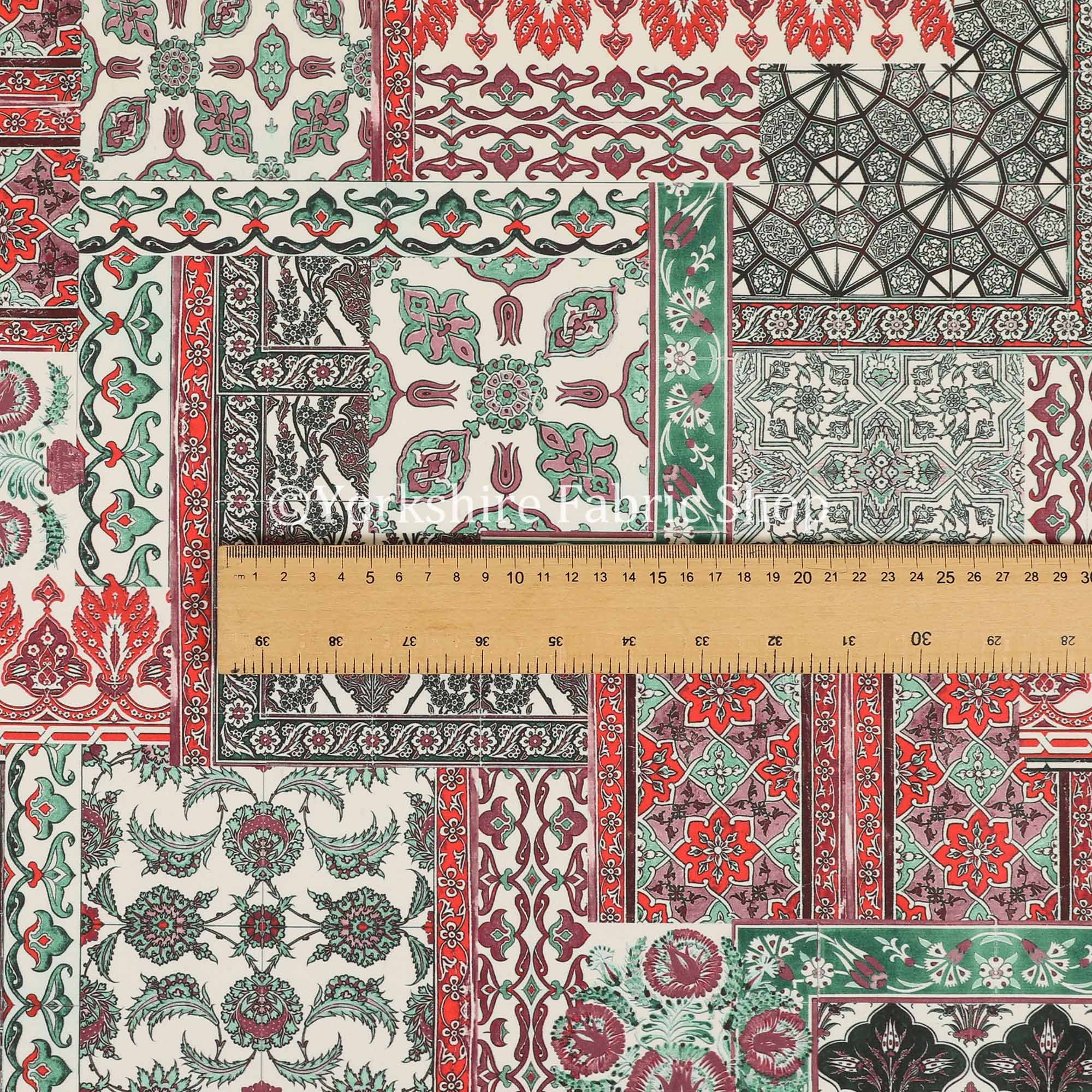 Green Red Colour New Patchwork Printed Velour Velvet - Etsy UK