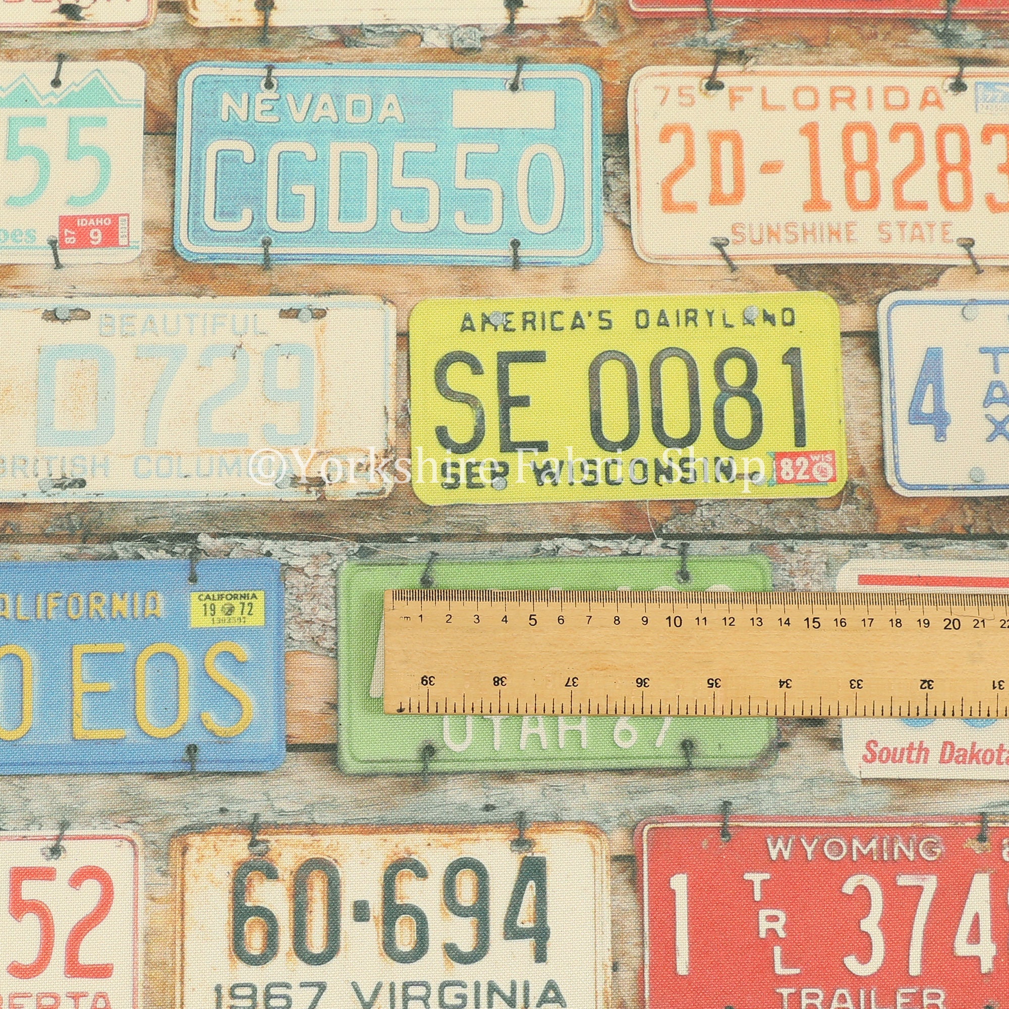 USA Car License Number Plate Retro Pattern Lightweight Blue | Etsy