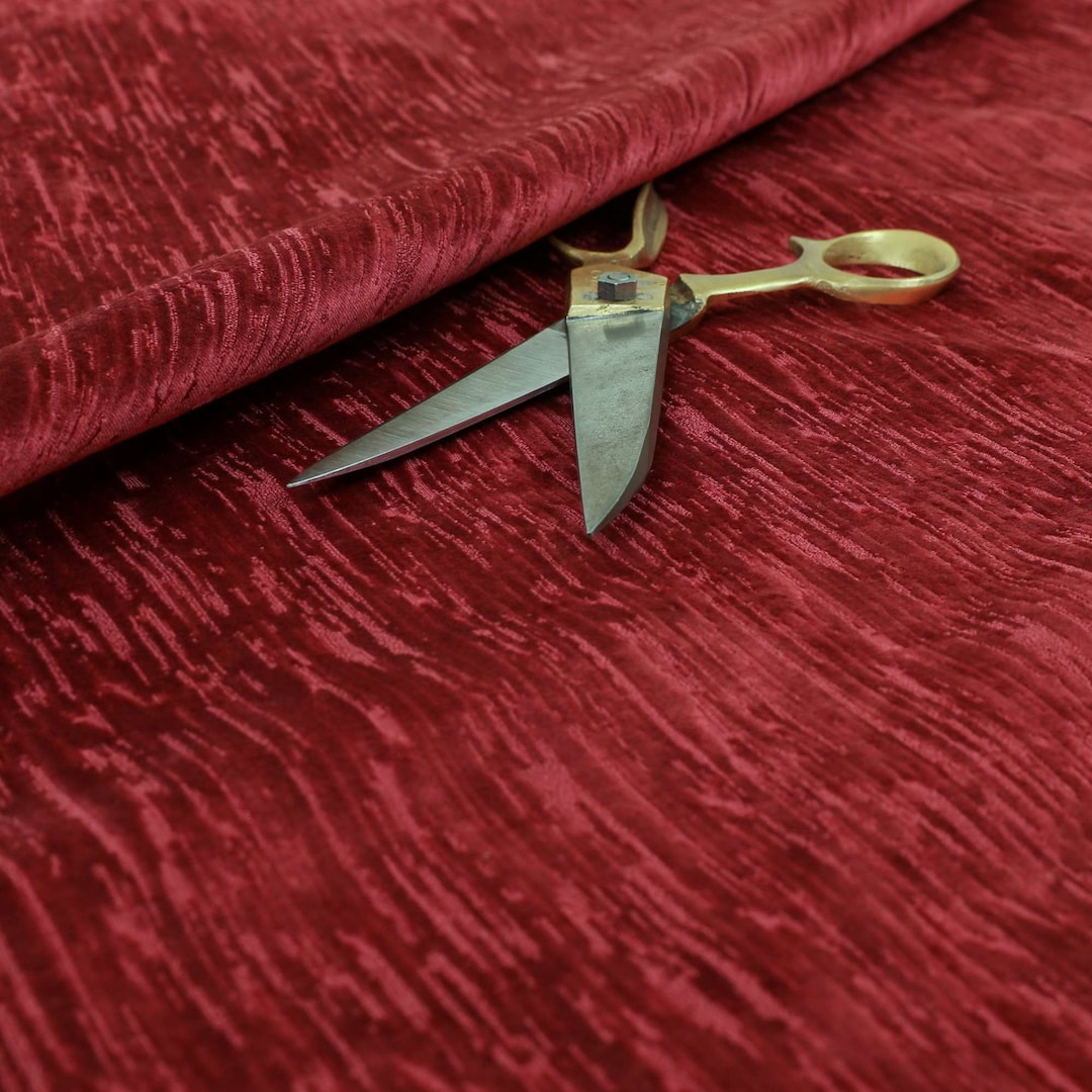 Quality Soft Textured Red Velvet Velour Upholstery Curtains Furnishing ...