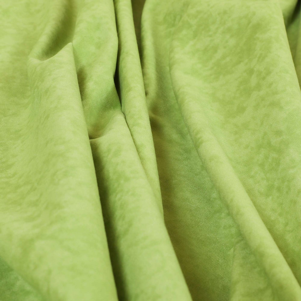 Soft Quality Modern Lightweight Low Pile Velvet Plain Lime Green ...