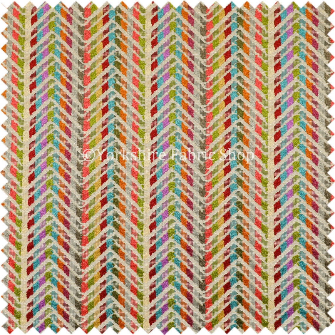 Soft Woven Jacquard Velvet Bright Coloured Geometric Chevron | Etsy