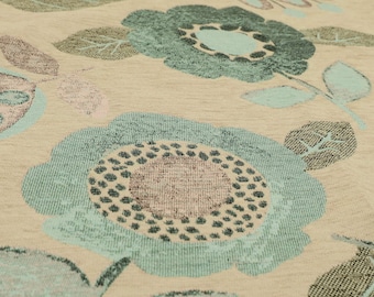 Teal Floral Fabric - Etsy