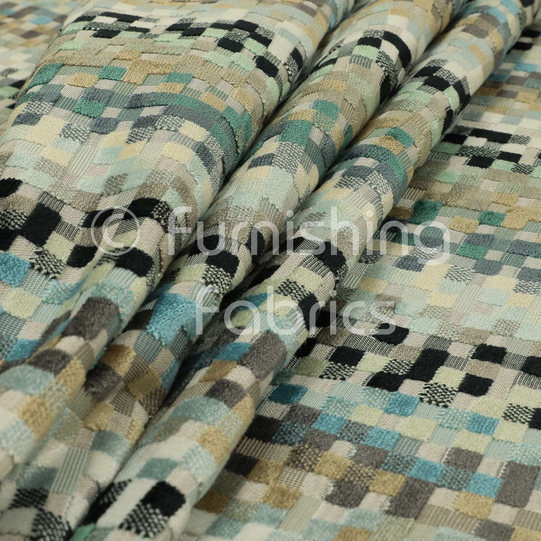 Muted Tones of Colour Including Blues Beige Greys Cubed Geometric ...