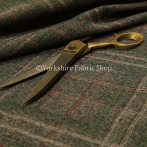 Wool Effect Chenille Burgundy Green Tartan Pattern Curtain | Etsy