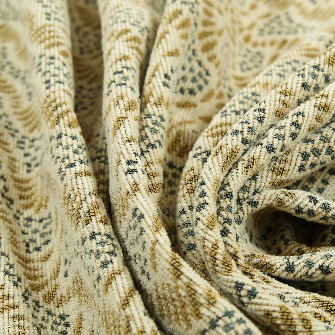 New Blue Yellow Balanced Geometric Pattern Soft Quality Woven Textured ...