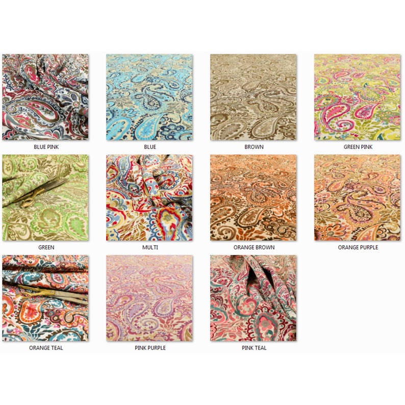 Bold and Bright Paisley Jacquard Upholstery Fabric for - Etsy