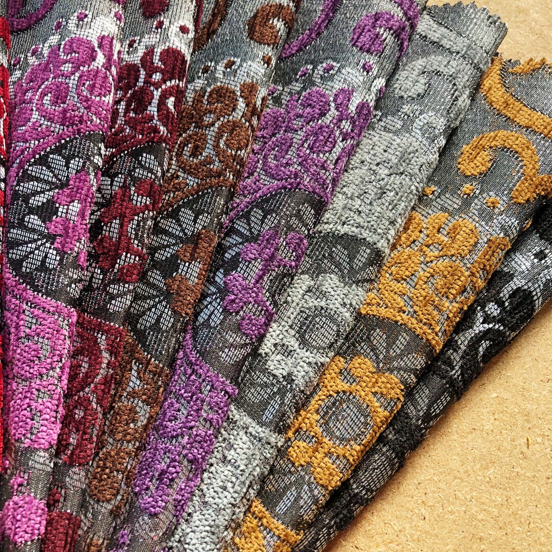Metallic Spots & Swirls Upholstery Fabric for Curtains, Cushions ...