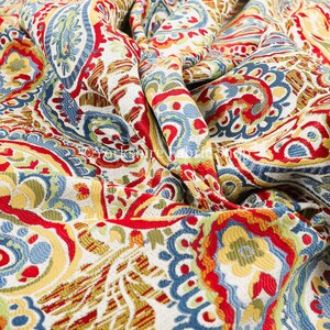 All Over Paisley Pattern Red Blue Yellow Chenille Upholstery - Etsy