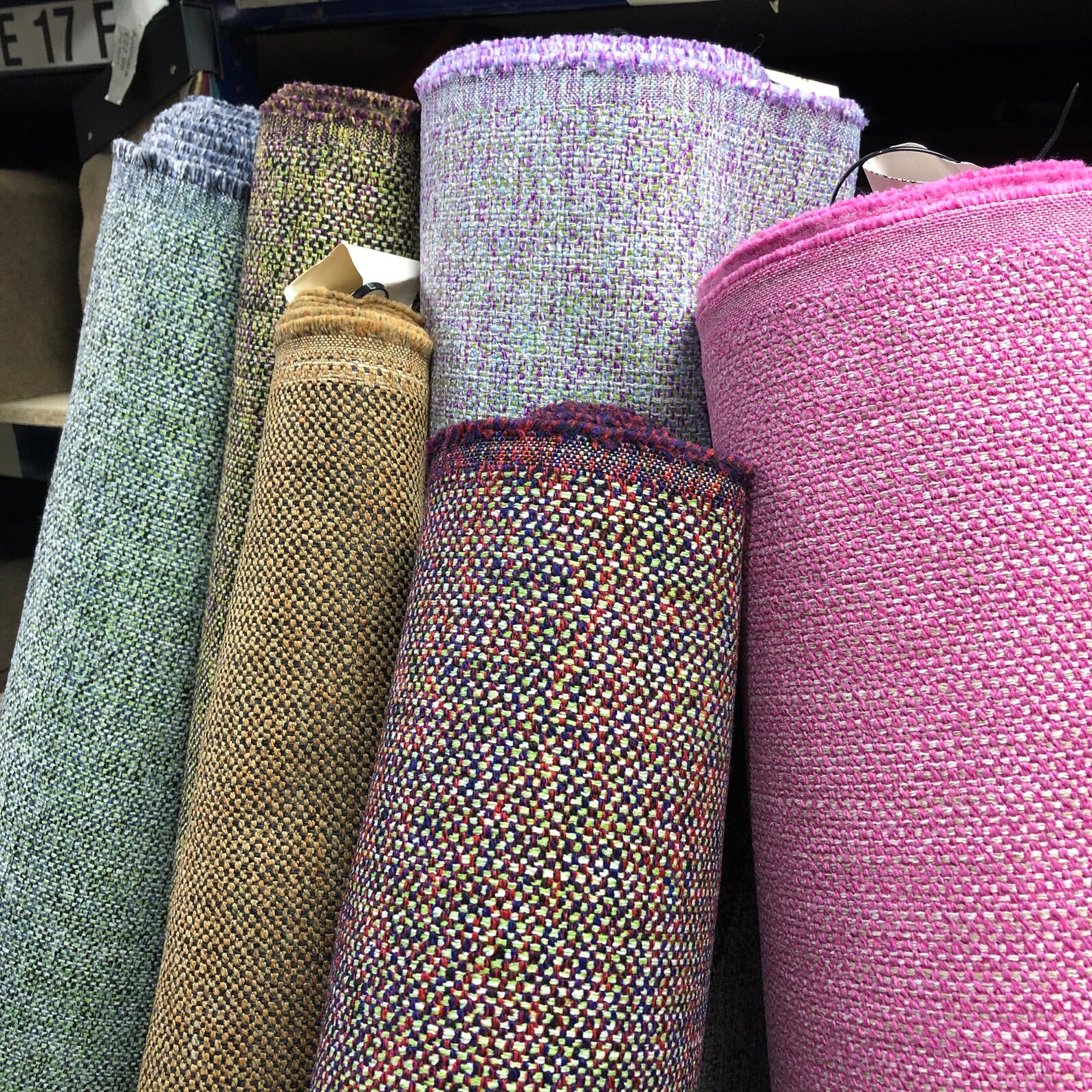 Multicolour Thick Basket Weave Upholstery Fabric for Curtains, Cushions ...