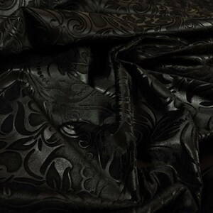 Quality Shiny Floral Embossed Black Velvet Pattern Upholstery ...