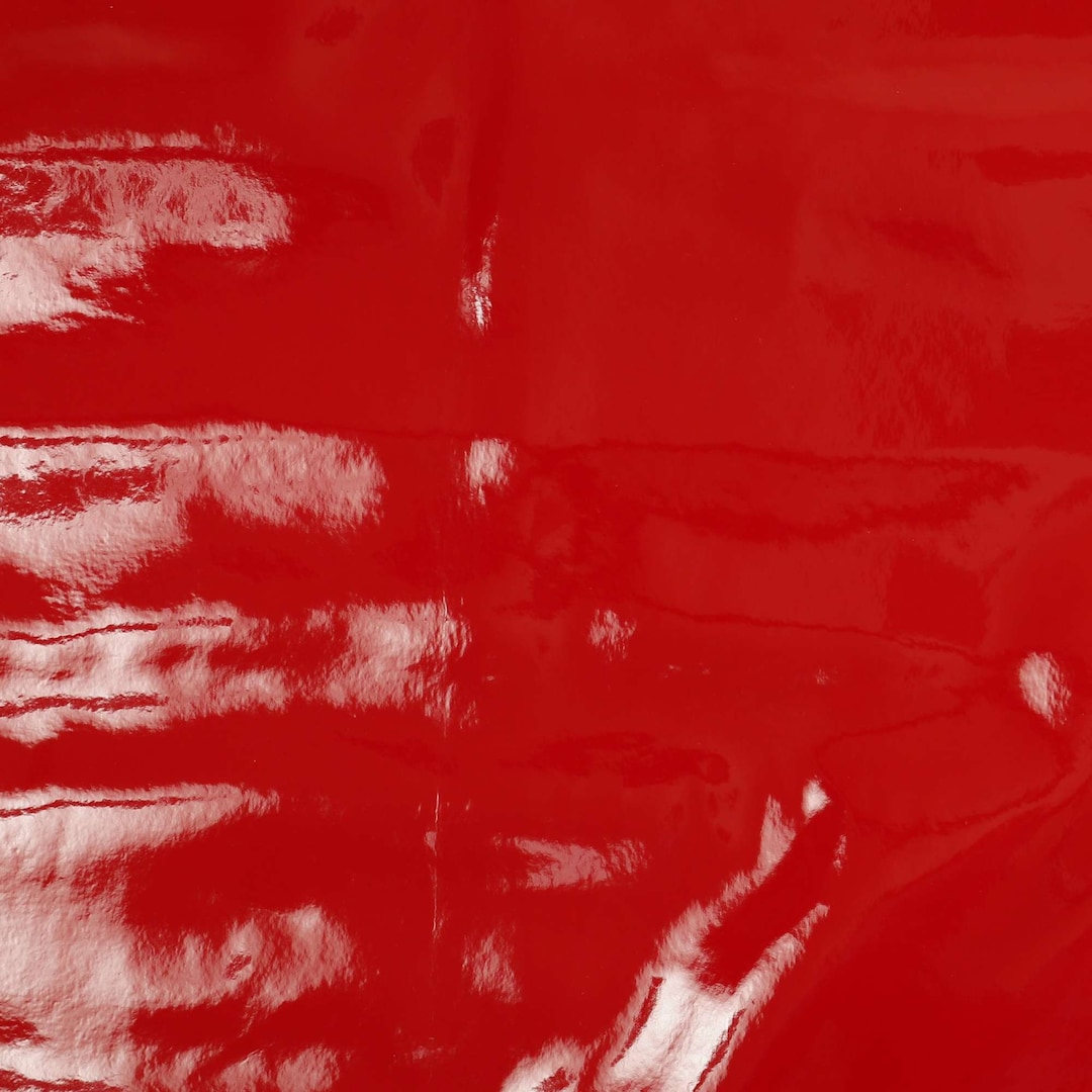 Smooth Faux Leather Gloss Finish Plain Red Colour Vinyl Upholstery ...