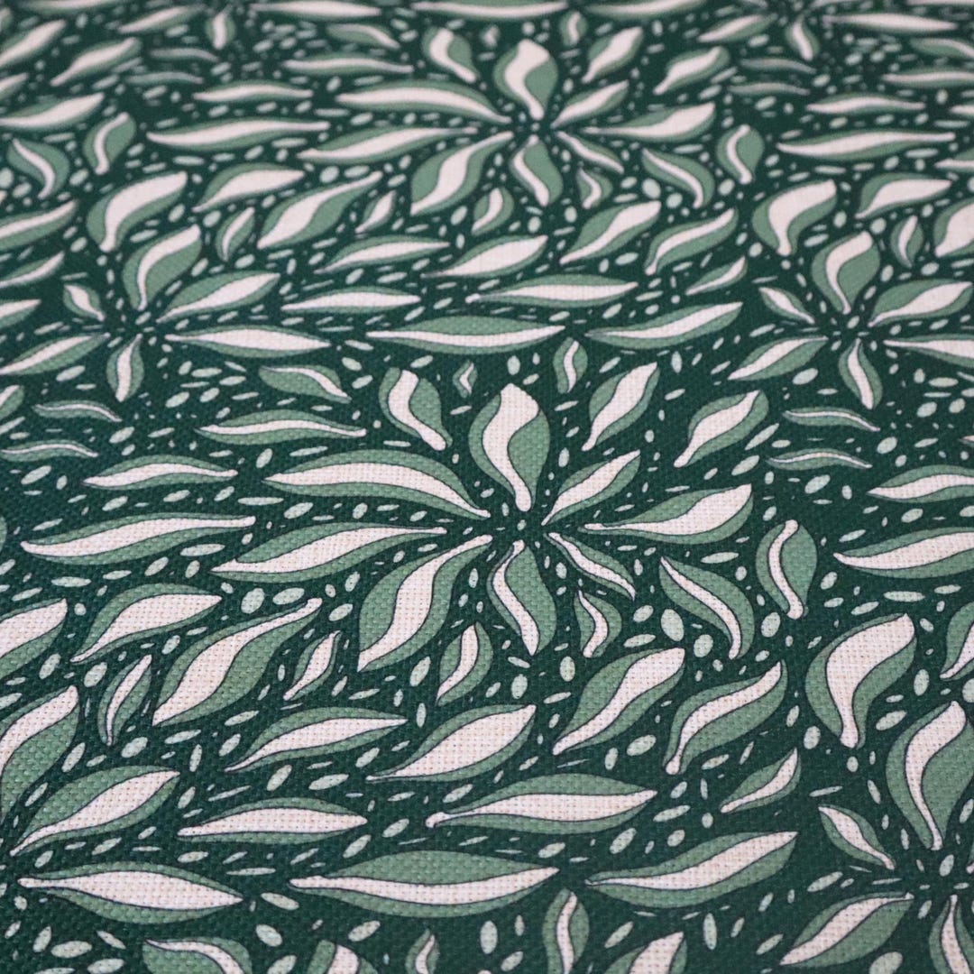 Teal Foliage Upholstery Fabric Curtains Furniture Furnishing Blue Green ...