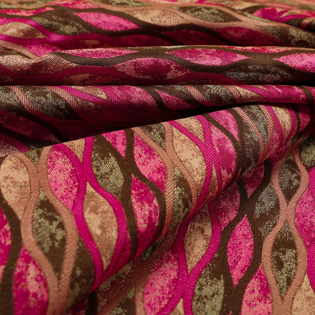 New Modern Two Tone Stripe Pattern Upholstery Curtains Brown Pink ...