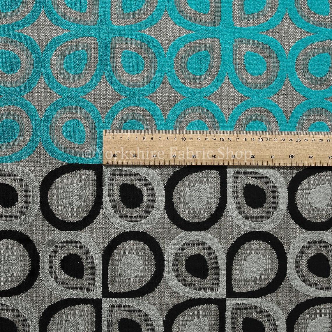 Half Half Geometric Pattern Black Grey Teal Colour Heavy - Etsy