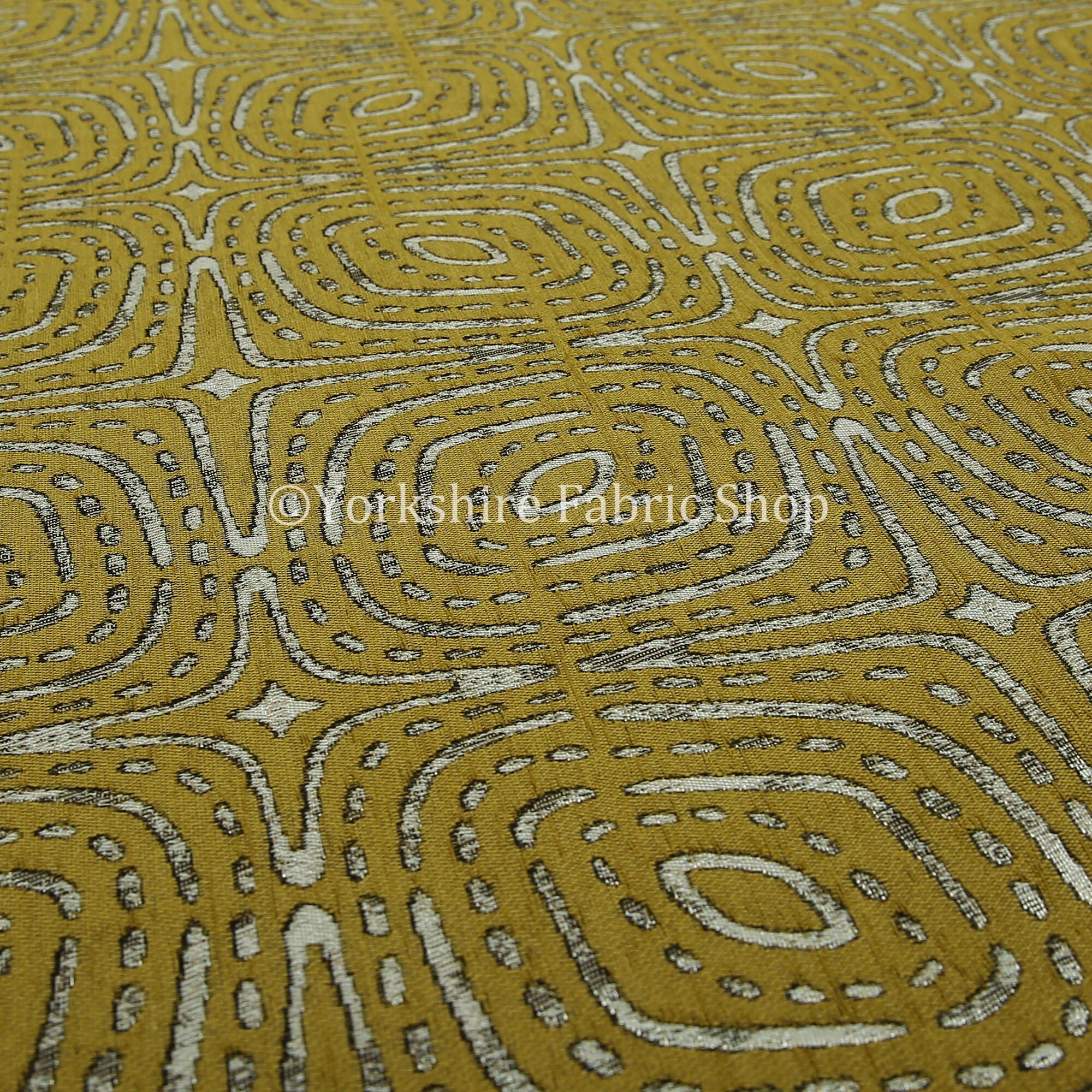 Yellow Silver Colour Designer Geometric Pattern Soft Chenille - Etsy
