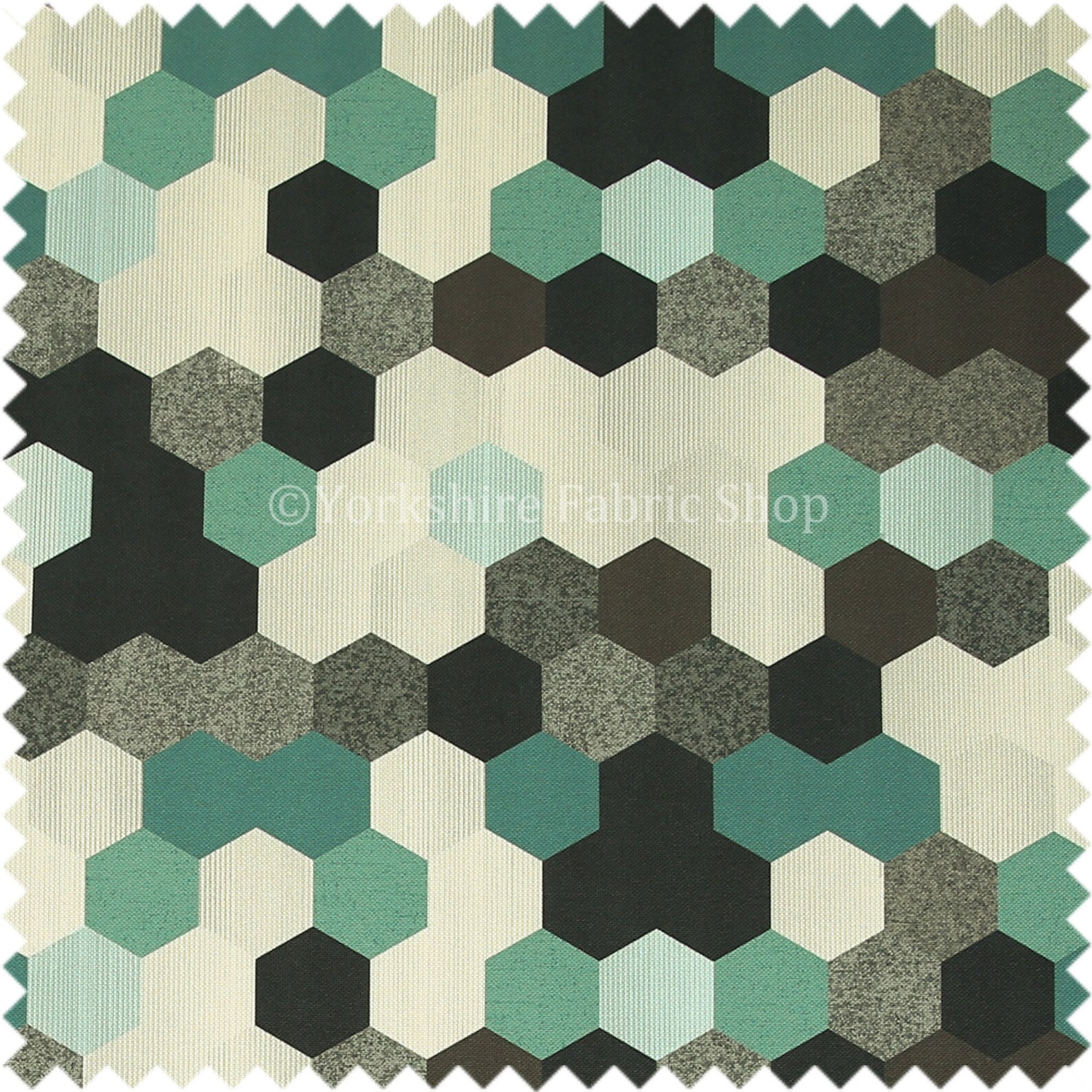 Modern Geometric Hexagon Pattern Print Black White Grey Blue | Etsy UK