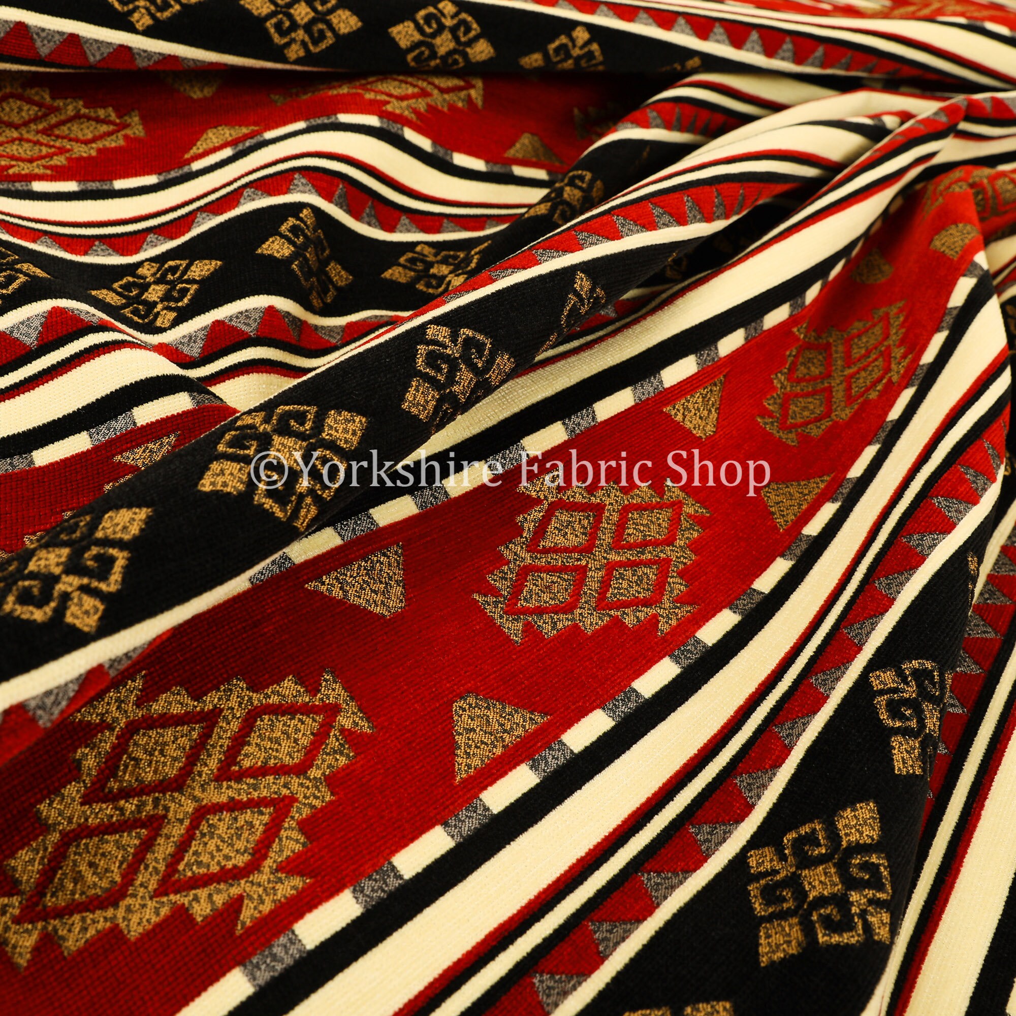 Soft Traditional Kilim Aztec Pattern Red Black Gold Upholstery - Etsy UK