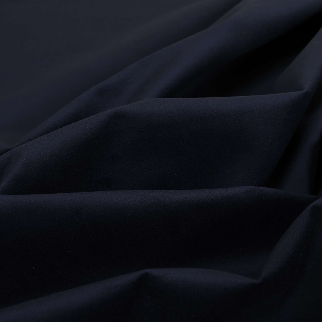 Plain Matt Soft Dark Midnight Blue Velvet Fabric Moleskin Texture ...