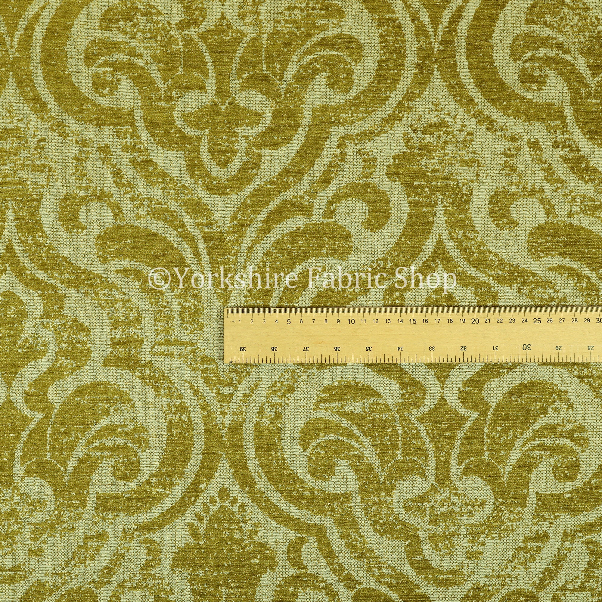 Mono Tone Faded Damask Pattern Green Colour Chenille Quality - Etsy