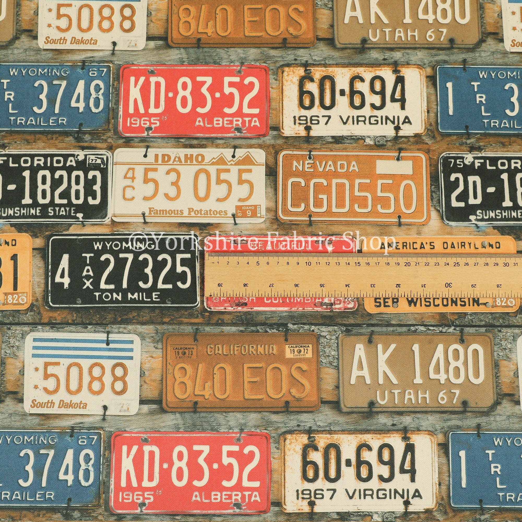 USA Car License Number Plate Retro Pattern Lightweight Blue | Etsy