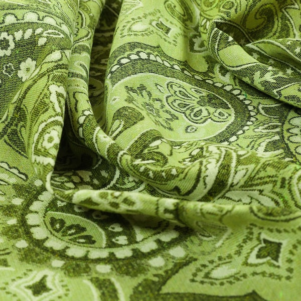 Green Paisley Fabric - Etsy