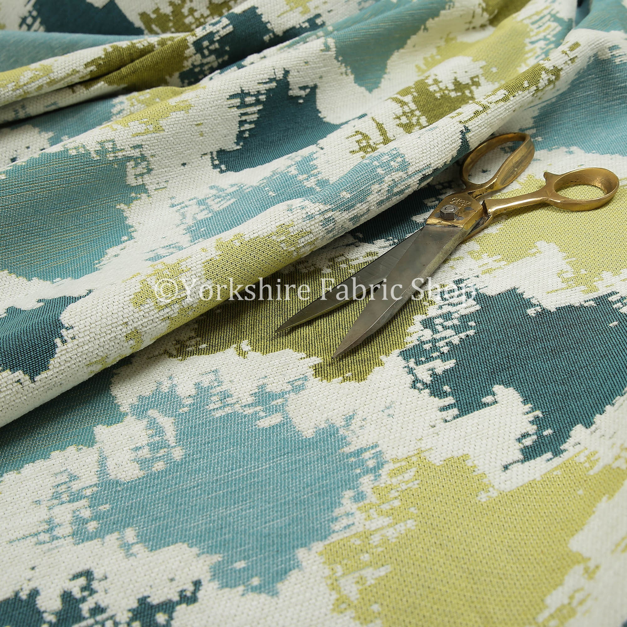 White Green Blue Paint Splotch Inspired Pattern New Soft Woven - Etsy UK