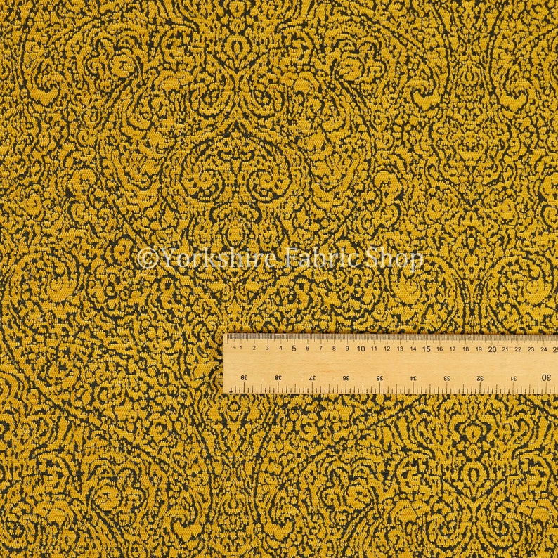 All Over Detailed Damask Heavyweight Soft Chenille in Yellow - Etsy