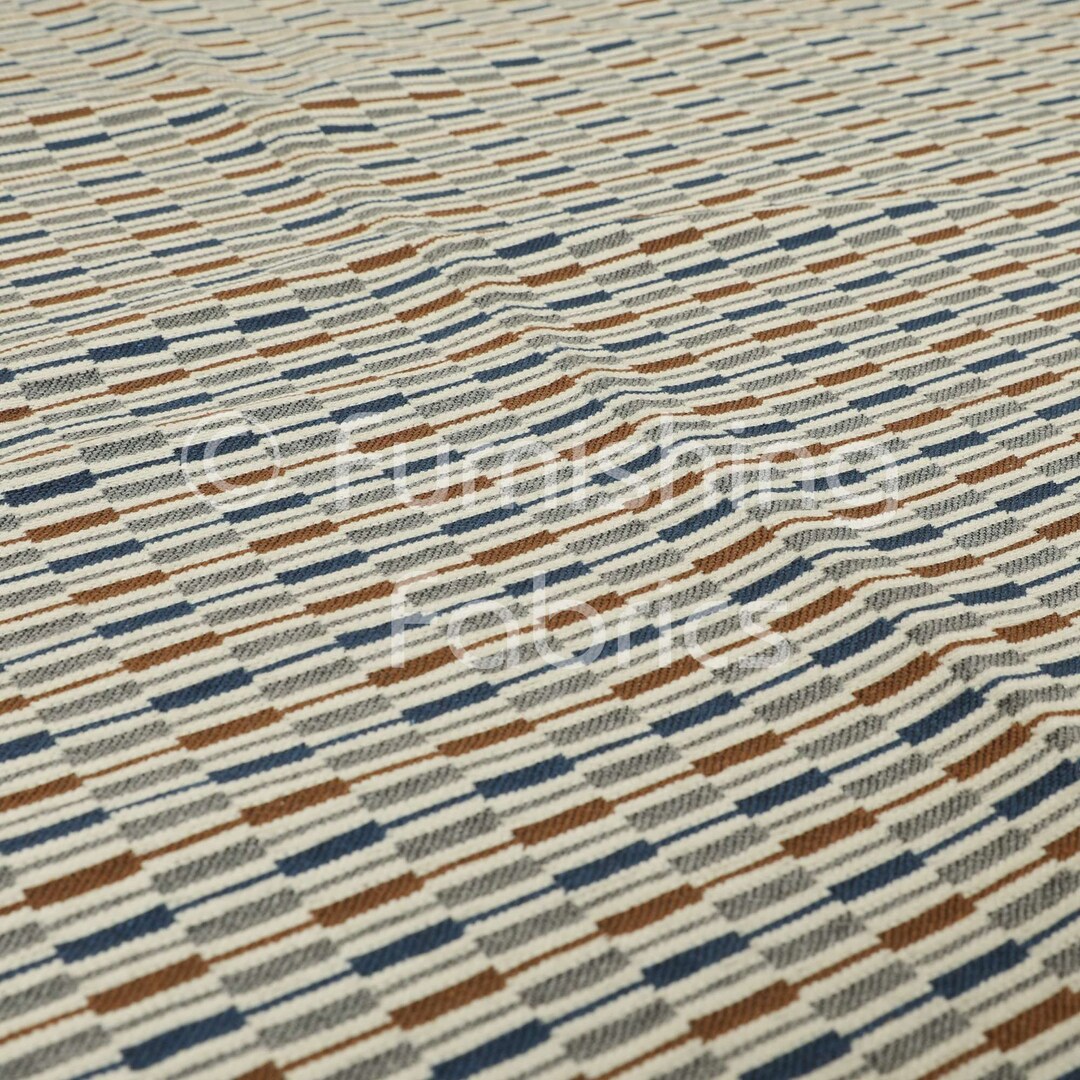 New Layered Geometric Small Pattern Blue Brown Grey Furnishing ...