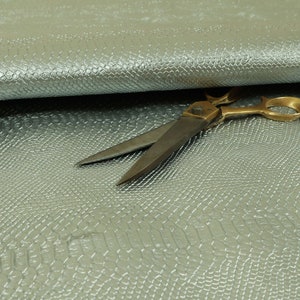 Designer Embossed Snake Animal Textured Silver Faux Leather Upholstery ...