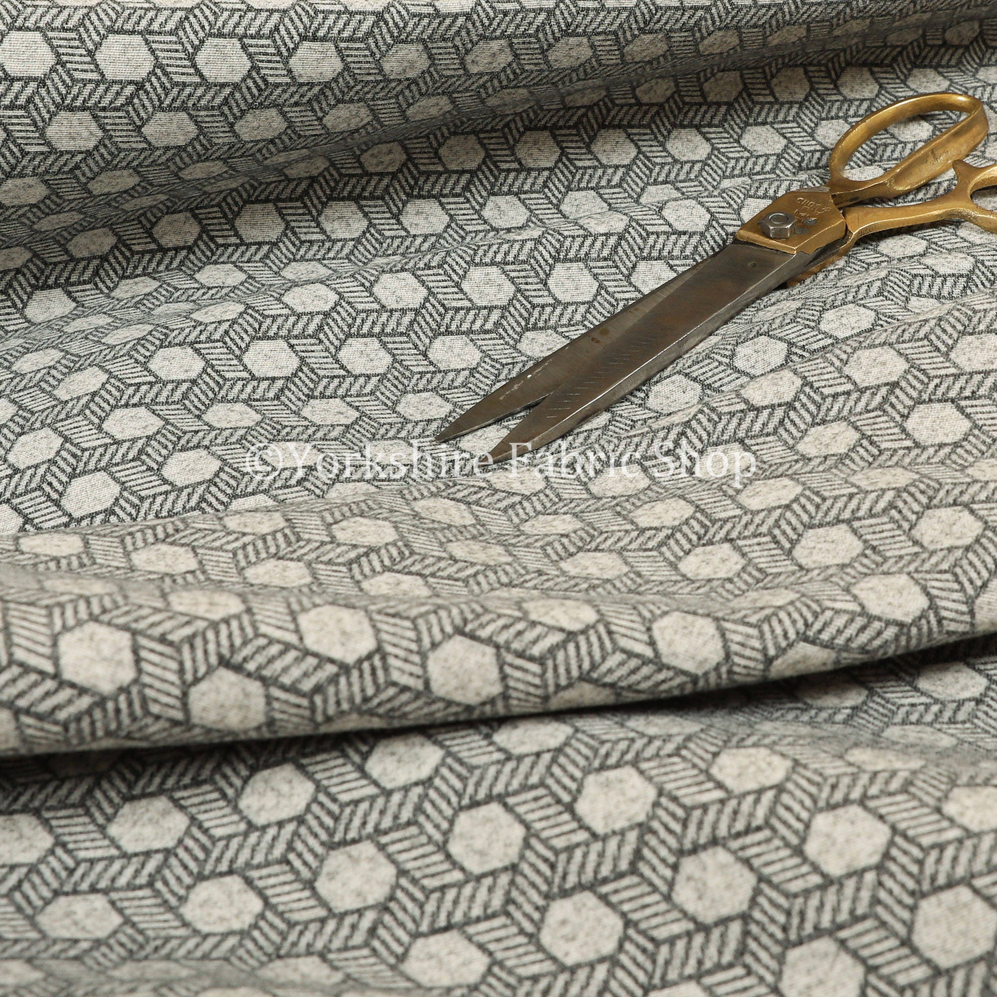 Soft Modern Geometric Hexagon Pattern Wool Textured Grey White | Etsy