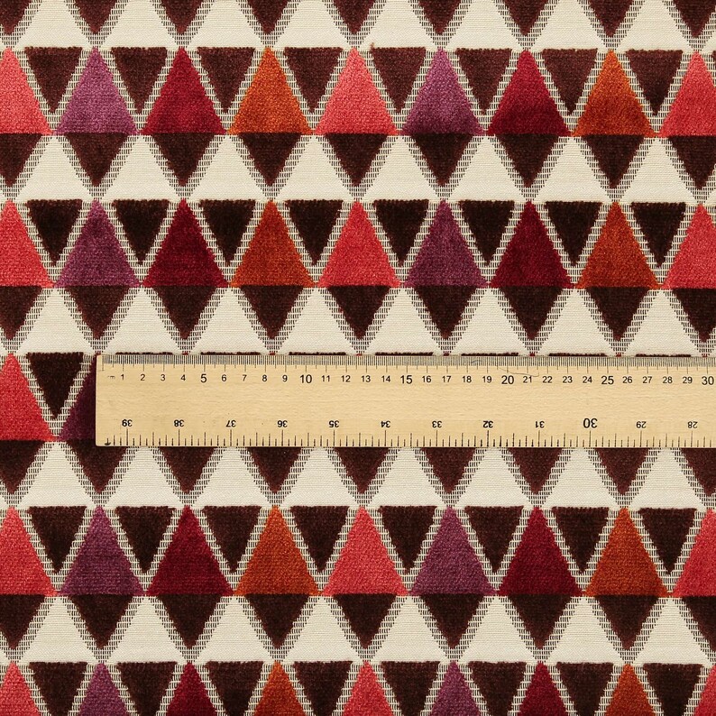 Triangle Geometric Pattern Vibrant Colour Pink Purple Shade Velvet ...