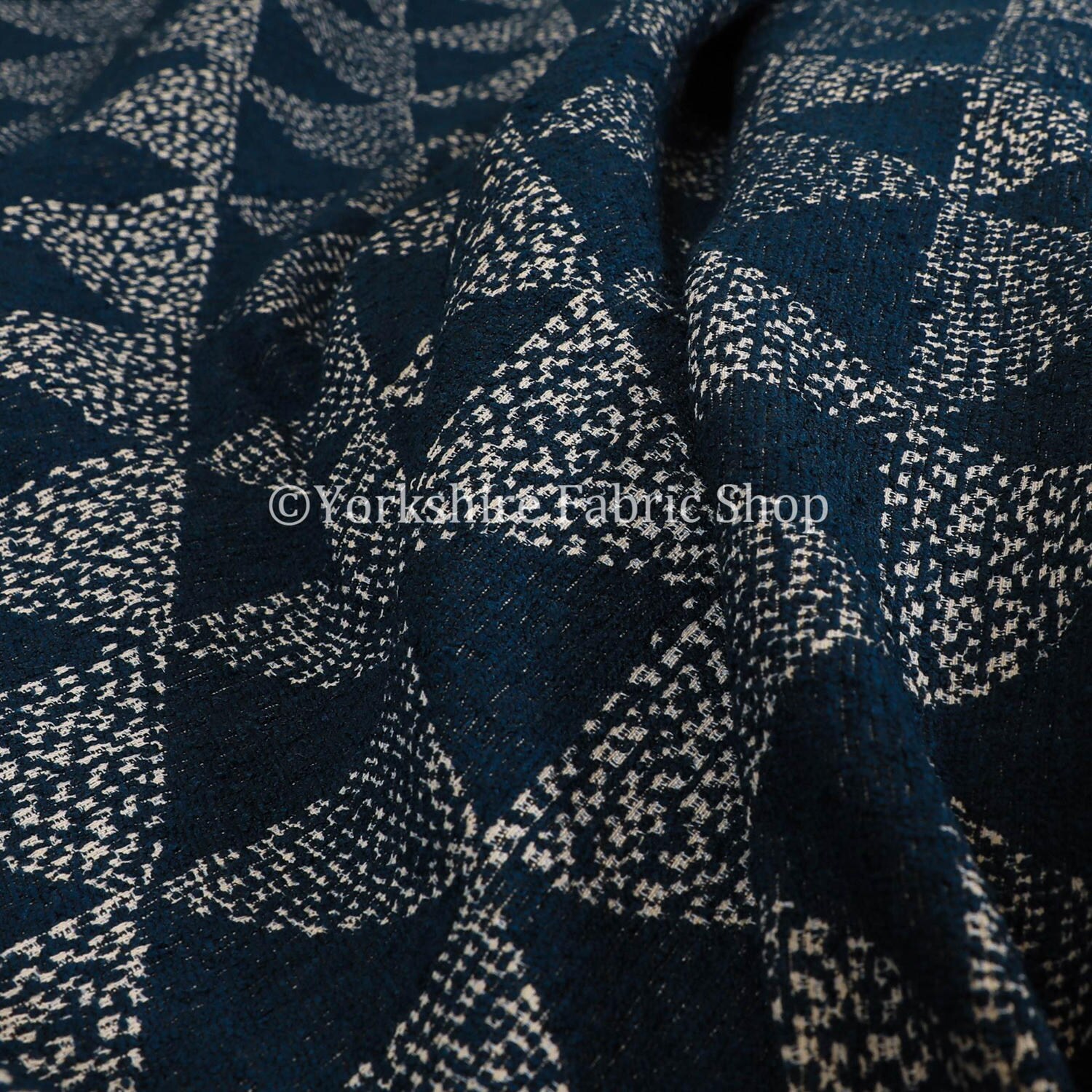 New Soft Quality Woven Modern Triangle Geometric Pattern Navy | Etsy