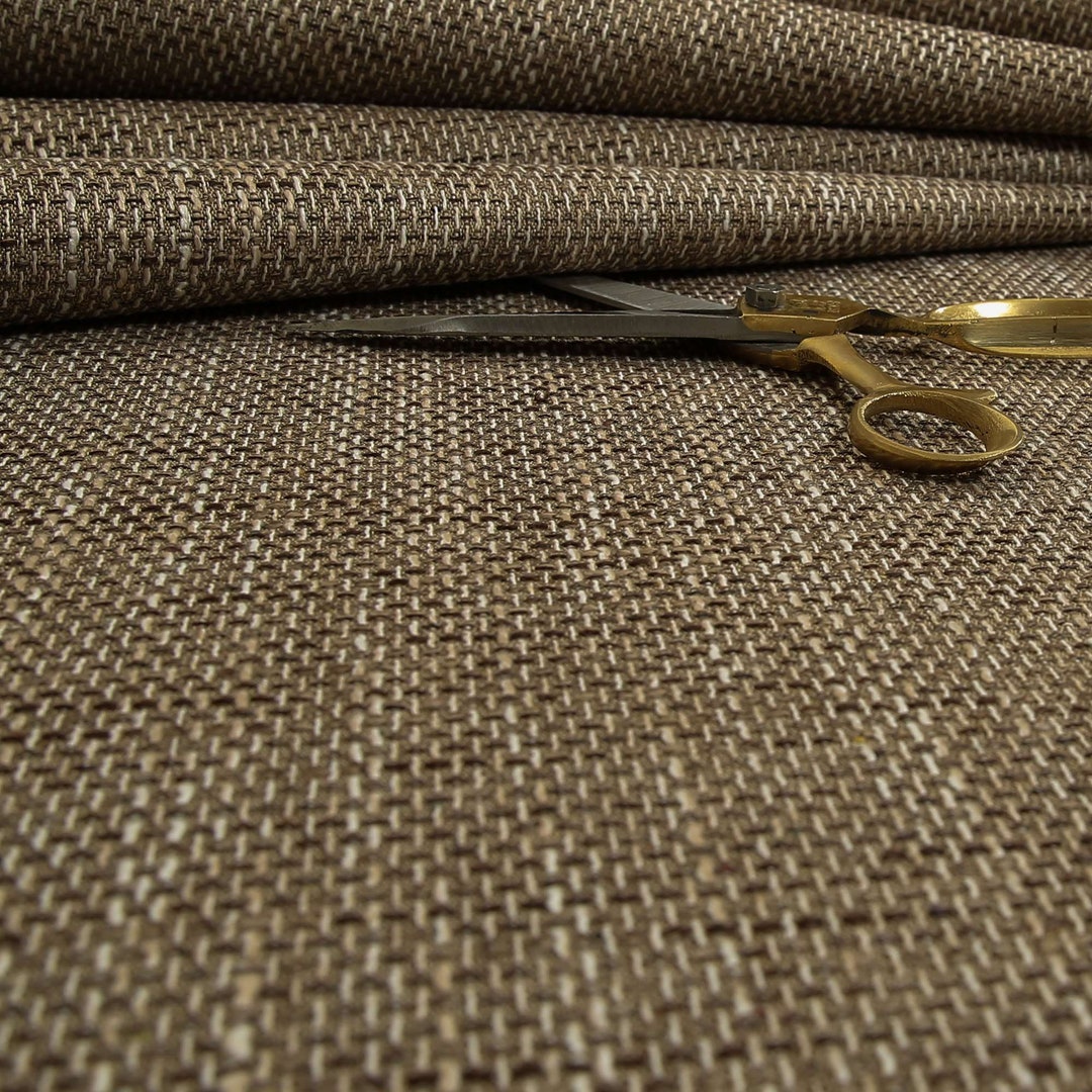 Quality Thick Durable Weave Hopsack Upholstery Fabric Caramel Beige ...