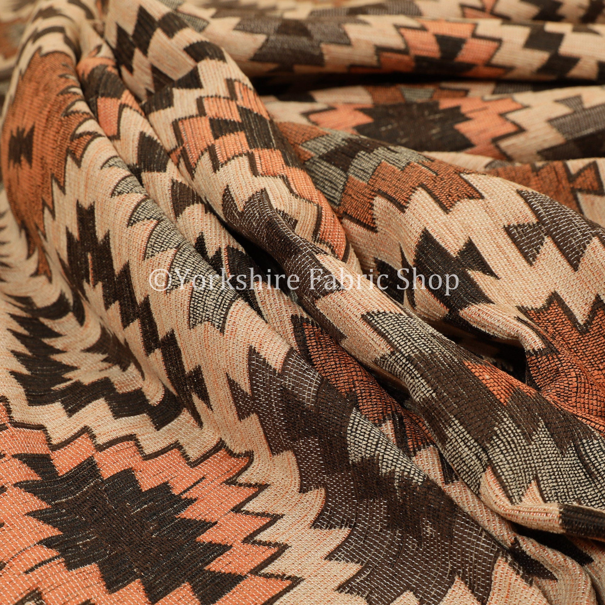 New Aztec Medallion Geometric Pattern in Orange Brown Woven - Etsy