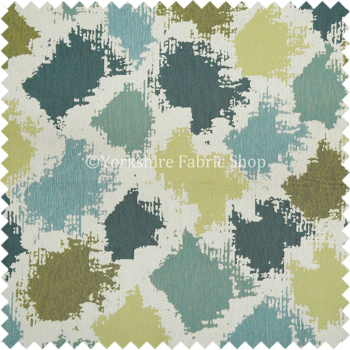 White Green Blue Paint Splotch Inspired Pattern New Soft Woven - Etsy UK