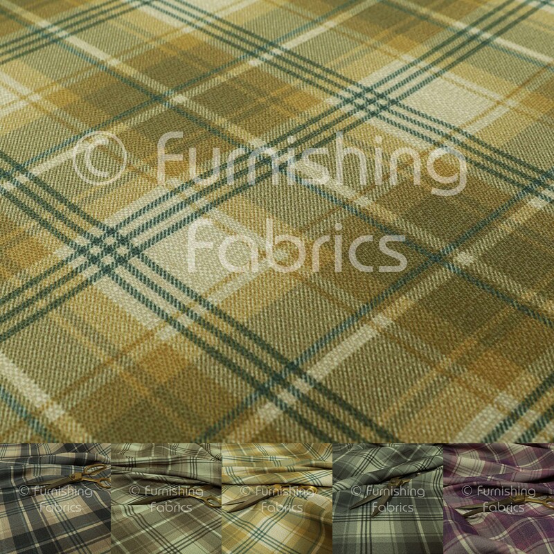 Green Checked Curtains - Etsy