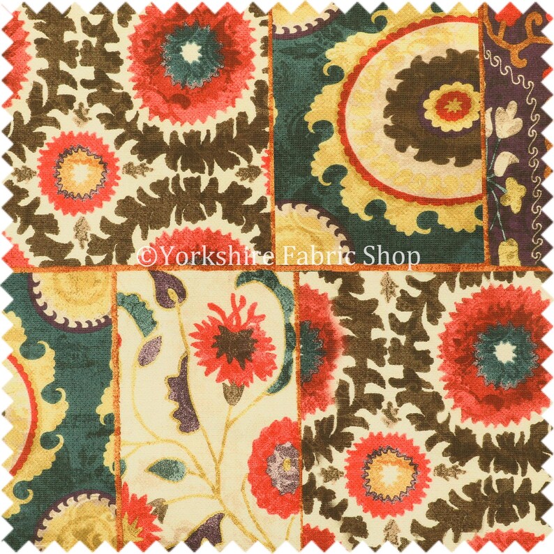 Patchwork Colourful Design New Pattern Velour Printed Velvet - Etsy