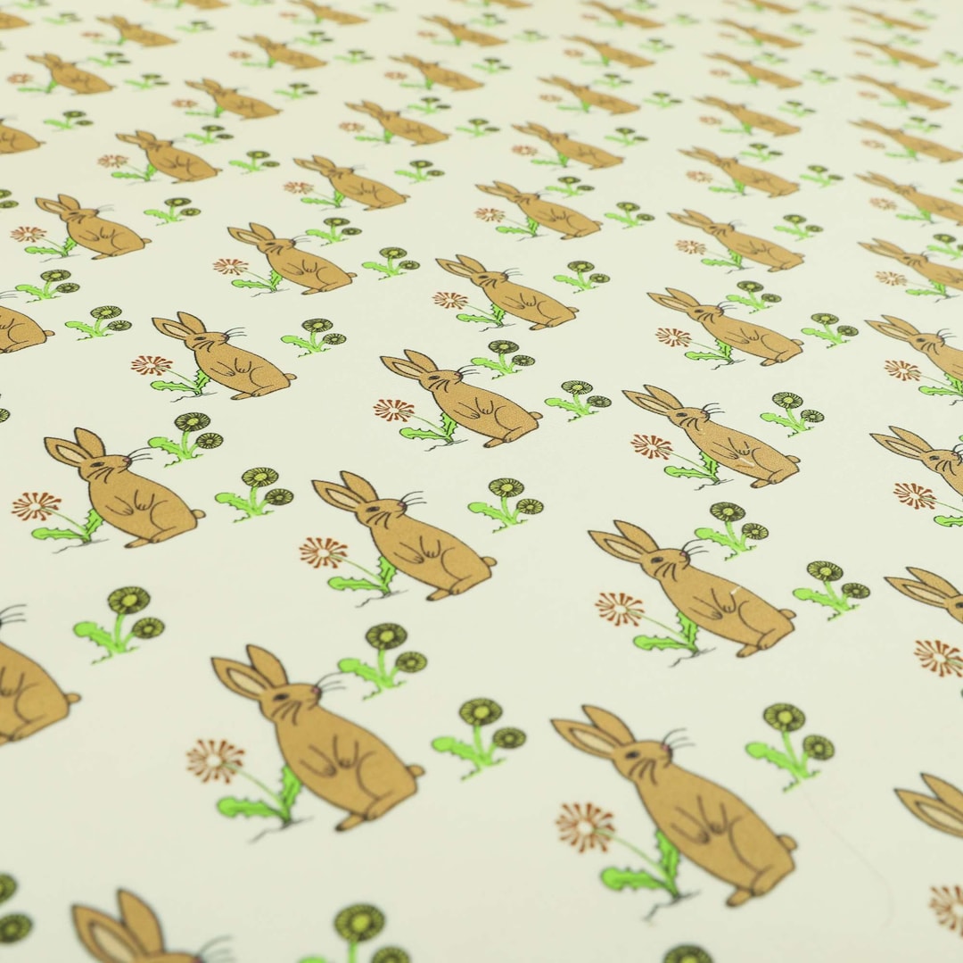 Brown Rabbit Animal Theme Pattern Velour Print Velvet Upholstery ...