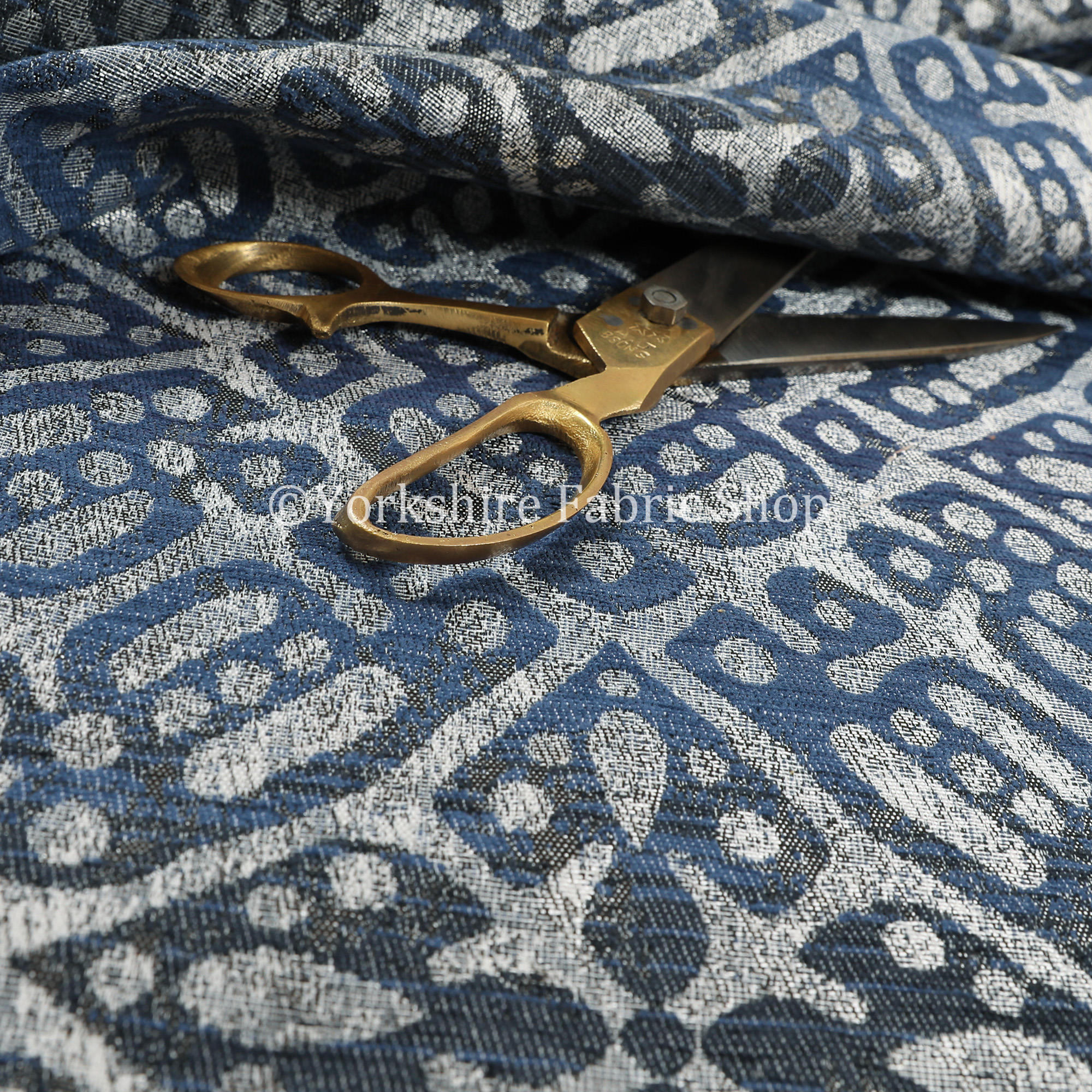 Geometric Medallion Pattern in A Metallic Blue Silver Colour - Etsy