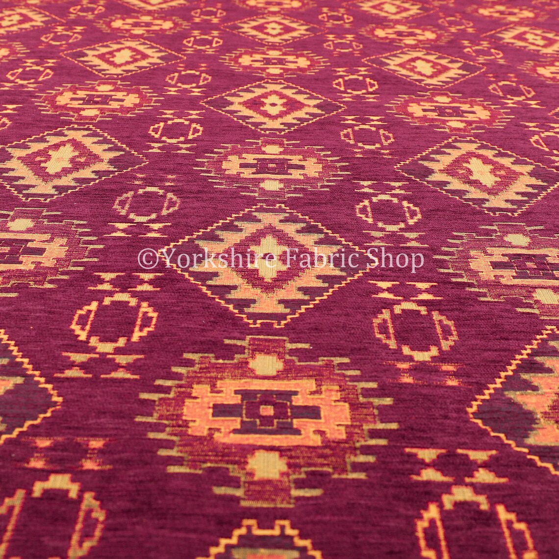 Heavyweight Traditional Kilim Aztec Purple Pattern Upholstery | Etsy