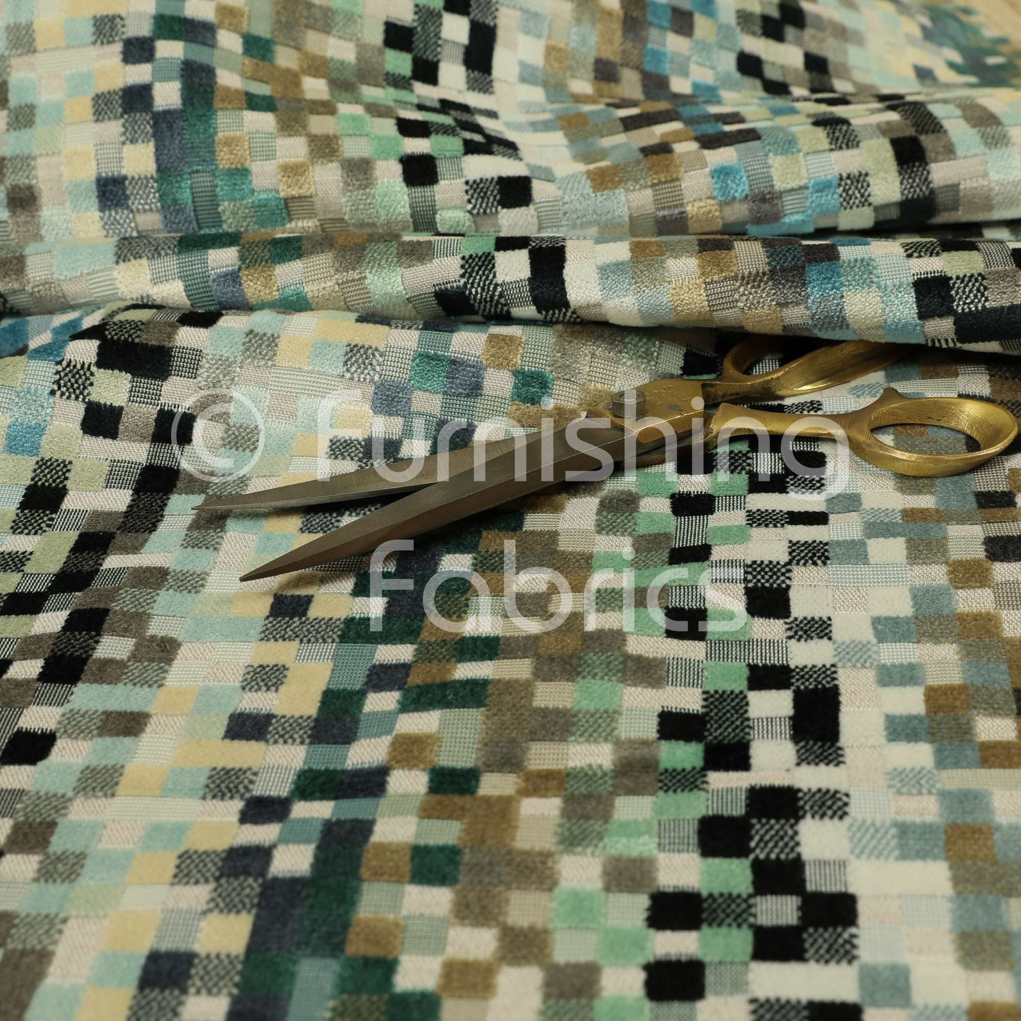 Muted Tones of Colour Including Blues Beige Greys Cubed Geometric ...