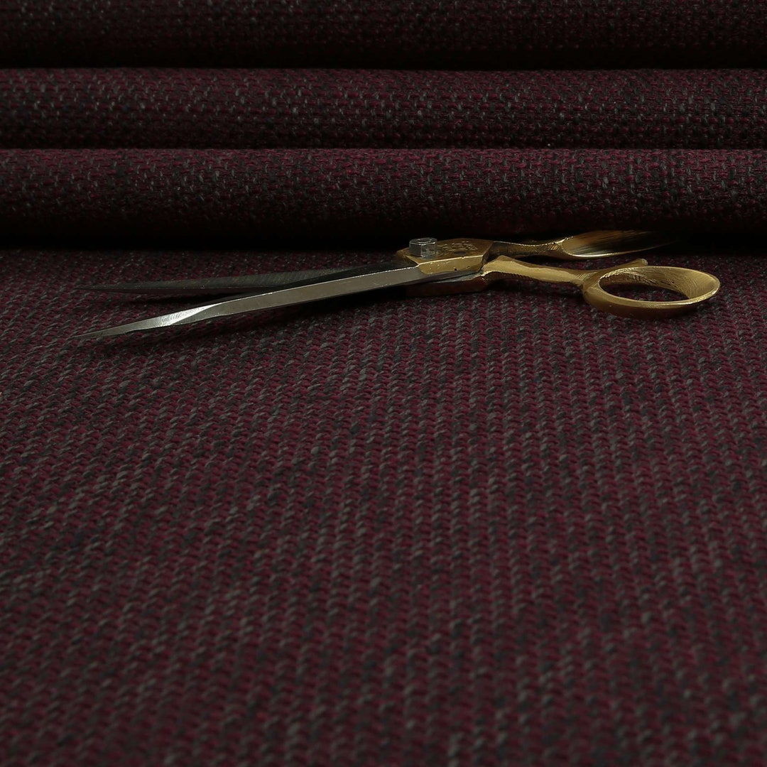 Quality Thick Durable Weave Hopsack Upholstery Fabric Red Wine Burgundy ...