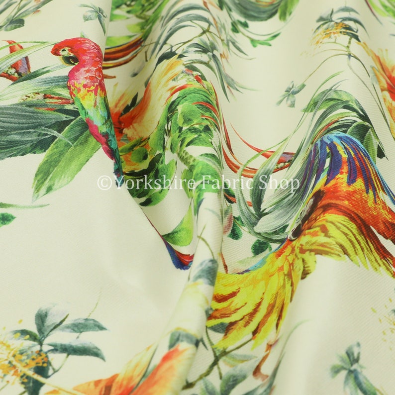 Colourful Parrot Jungle Pattern Velour Velvet Printed - Etsy UK