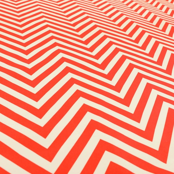 Red Chevron Fabric - Etsy