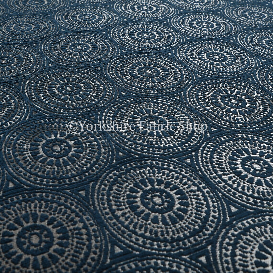 Navy Blue Shine Effect Geometric Round Medallion Pattern - Etsy